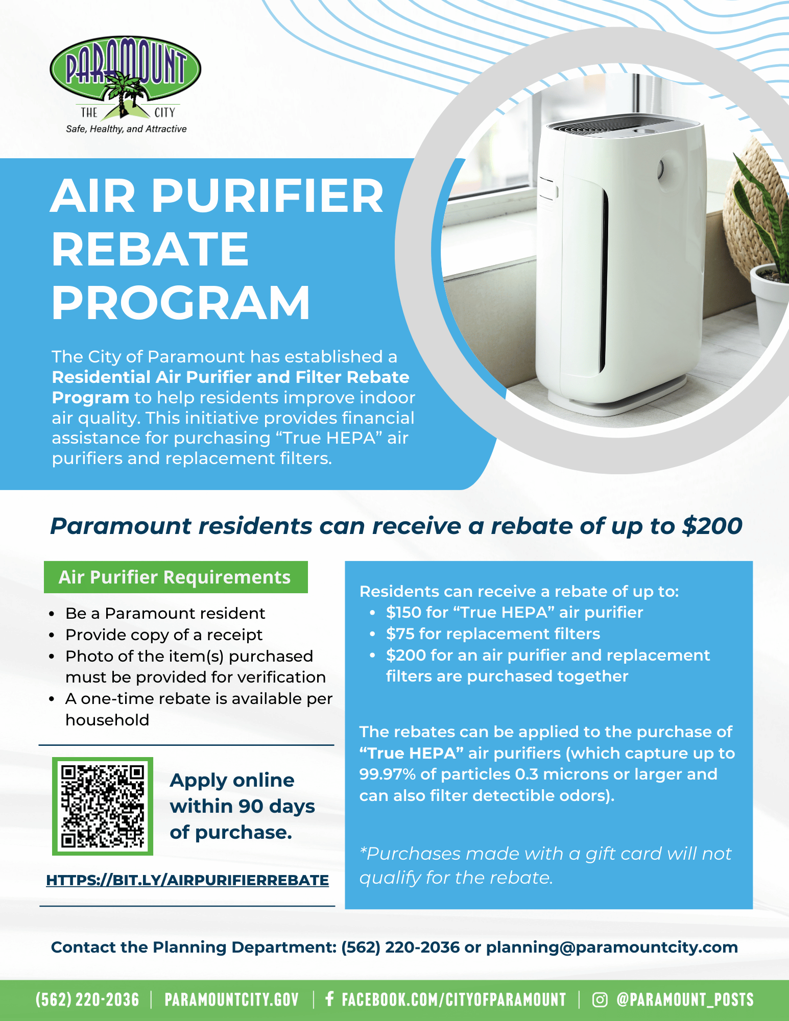 Air Purifier Rebate - City of Paramount
