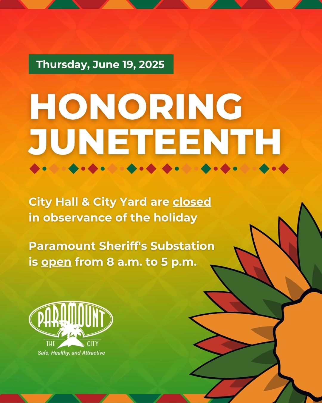 Juneteenth Closure - City of Paramount